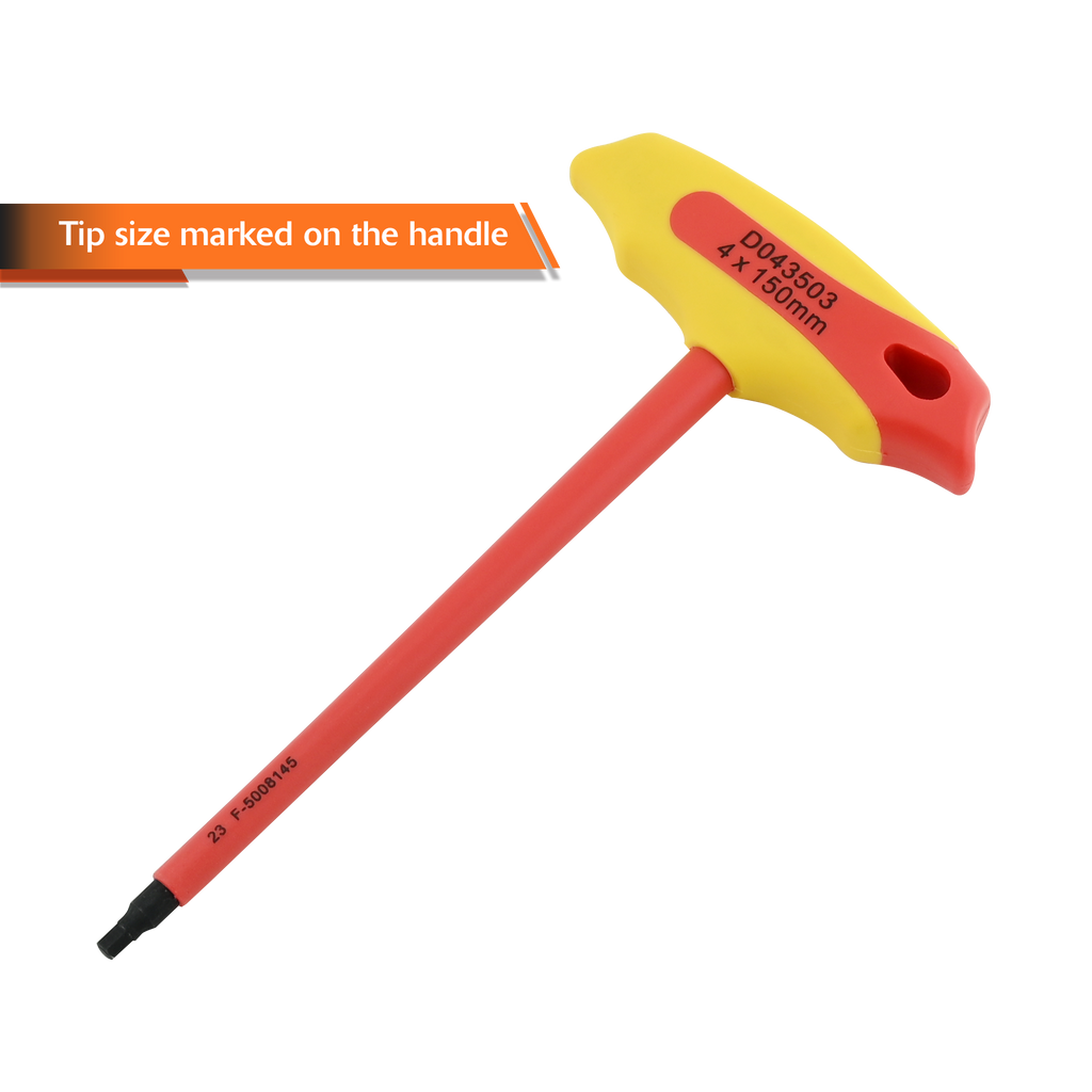 6 Piece Metric Insulated T-Handle Hex Key Set: 2.5, 3, 4, 5, 6, 8 mm ...