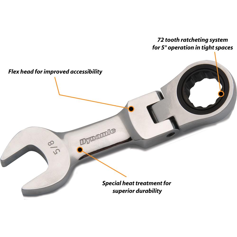 SAE Stubby Flex Head Ratcheting Wrenches – Dynamic Tools Online